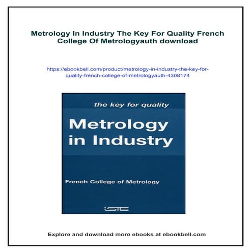 Metrology In Industry The Key For Quality French College Of ...