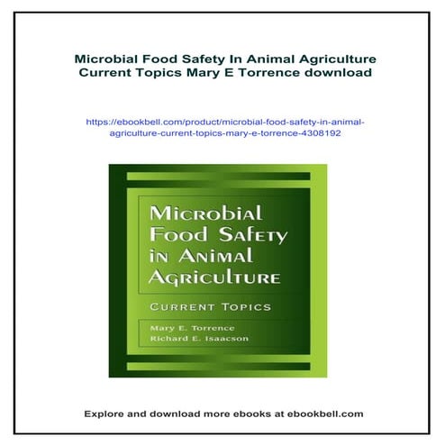 Microbial Food Safety In Animal Agriculture Current Topics Mary E ...