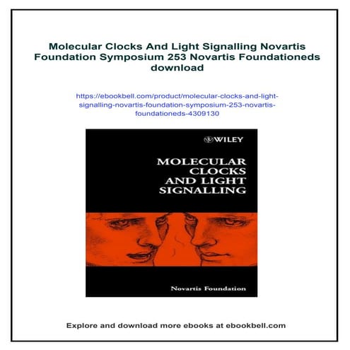 Molecular Clocks And Light Signalling Novartis Foundation Symposium 253 Novartis Foundationeds | PDF