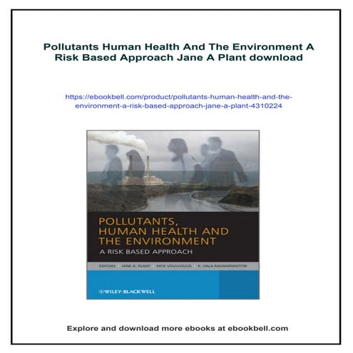Pollutants Human Health And The Environment A Risk Based Approach Jane ...