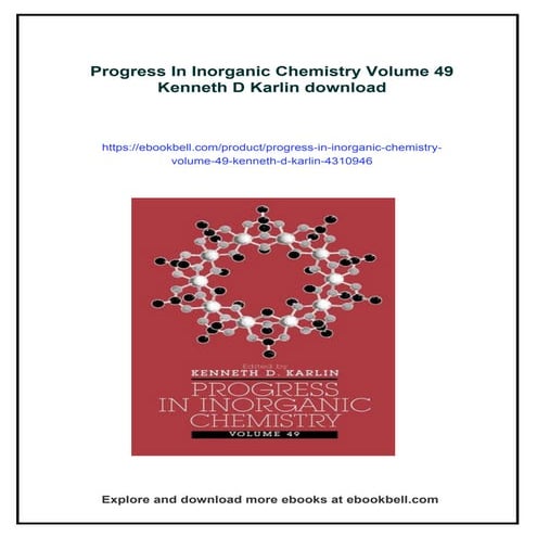 Progress In Inorganic Chemistry Volume 49 Kenneth D Karlin | PDF