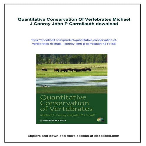 Quantitative Conservation Of Vertebrates Michael J Conroy John P ...