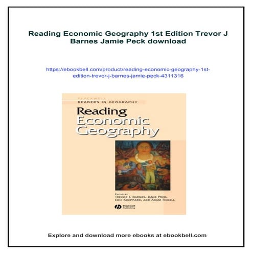 Reading Economic Geography 1st Edition Trevor J Barnes Jamie Peck | PDF