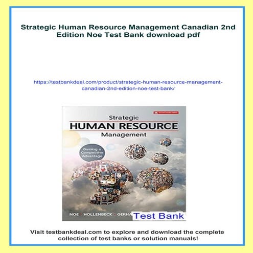 Strategic Human Resource Management Canadian 2nd Edition Noe Test Bank ...