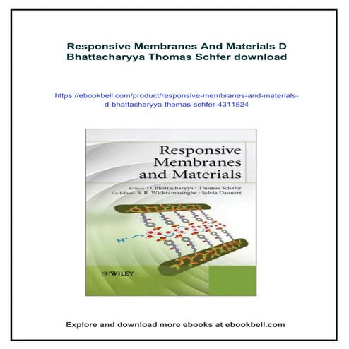 Responsive Membranes And Materials D Bhattacharyya Thomas Schfer | PDF