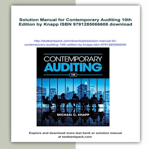 Solution Manual for Contemporary Auditing 10th Edition by Knapp ISBN ...