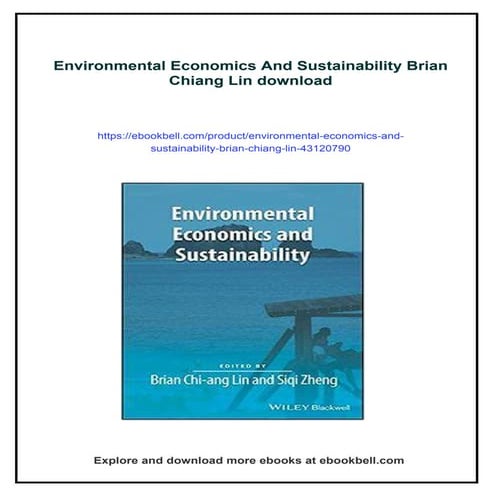 Environmental Economics And Sustainability Brian Chiang Lin | PDF