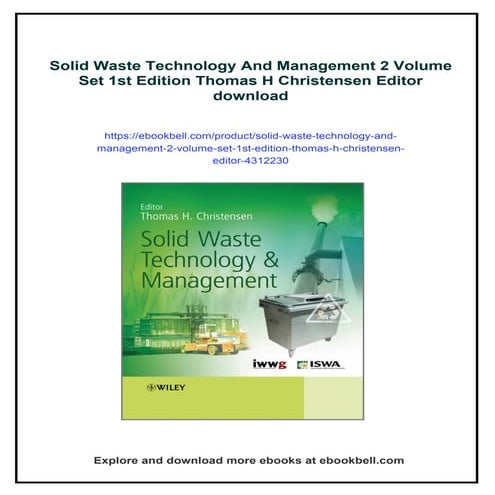Solid Waste Technology And Management 2 Volume Set 1st Edition Thomas H ...