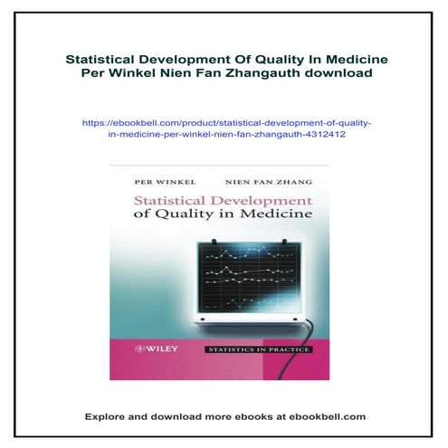 Statistical Development Of Quality In Medicine Per Winkel Nien Fan ...