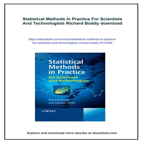 Statistical Methods In Practice For Scientists And Technologists ...