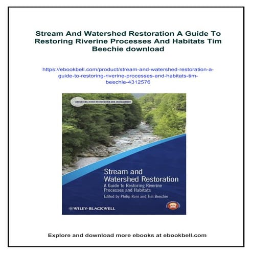 Stream And Watershed Restoration A Guide To Restoring Riverine ...