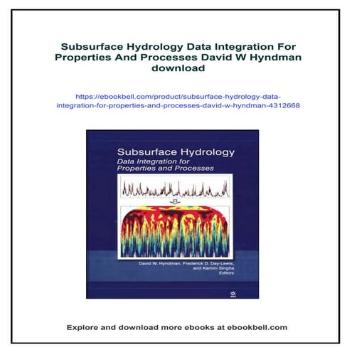 Subsurface Hydrology Data Integration For Properties And Processes ...