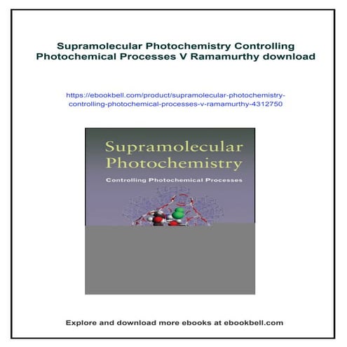 Supramolecular Photochemistry Controlling Photochemical Processes V Ramamurthy | PDF
