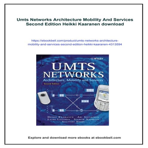 Umts Networks Architecture Mobility And Services Second Edition Heikki Kaaranen | PDF