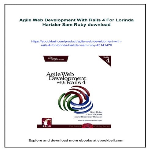 Agile Web Development With Rails 4 For Lorinda Hartzler Sam Ruby | PDF