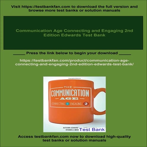 Communication Age Connecting and Engaging 2nd Edition Edwards Test Bank ...