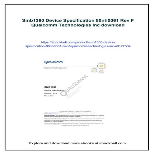 Smb1360 Device Specification 80nh0061 Rev F Qualcomm Technologies Inc | PDF