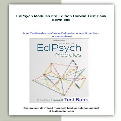 EdPsych Modules 3rd Edition Durwin Test Bank | PDF