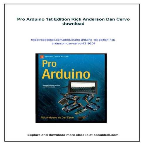 Pro Arduino 1st Edition Rick Anderson Dan Cervo | PDF