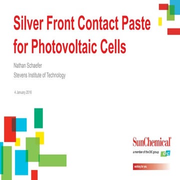 Silver Front Contact Paste for Photovoltaic Applications | PPTX
