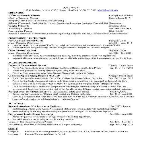 Qijie Li's RESUME | PDF