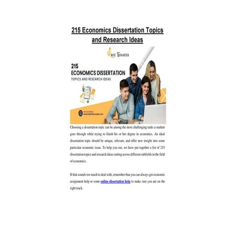 215 Economics Dissertation Topics and Research Ideas.pptx