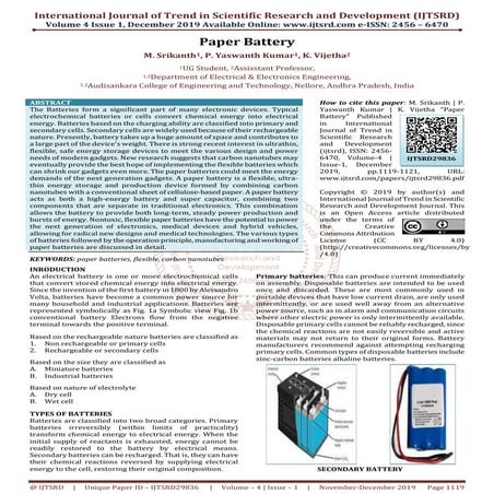 Paper Battery | PDF