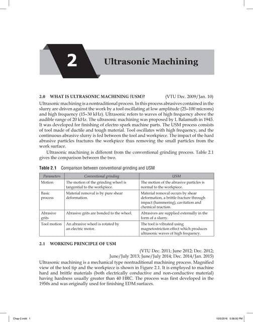 Ultrasonic machining | PPTX