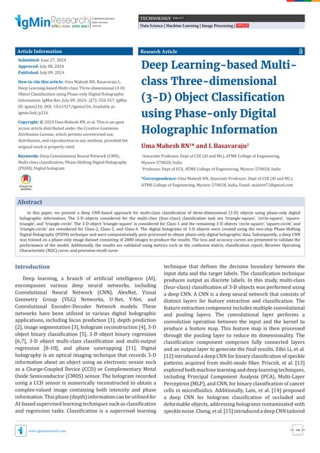 3d Object Classification Using Deep Learning And Phase Only Digital