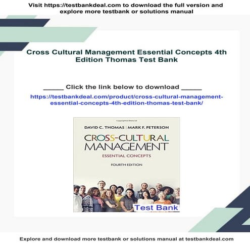 Cross Cultural Management Essential Concepts 4th Edition Thomas Test ...