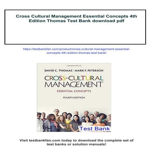 Cross Cultural Management Essential Concepts 4th Edition Thomas Test ...