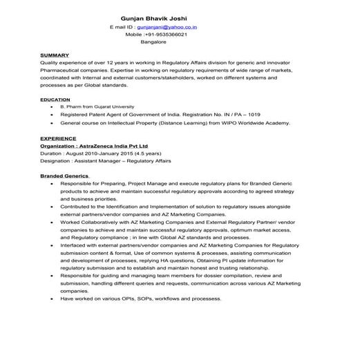 Gunjan Joshi_CV | DOC