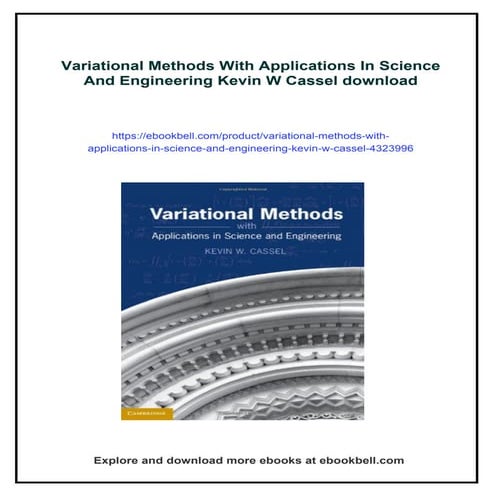 Variational Methods With Applications In Science And Engineering Kevin W Cassel | PDF
