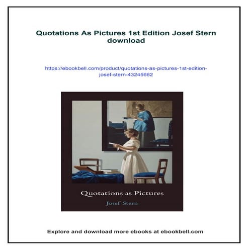Quotations As Pictures 1st Edition Josef Stern | PDF