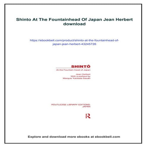 Shinto At The Fountainhead Of Japan Jean Herbert | PDF