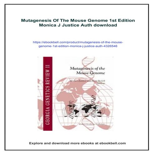 Mutagenesis Of The Mouse Genome 1st Edition Monica J Justice Auth | PDF
