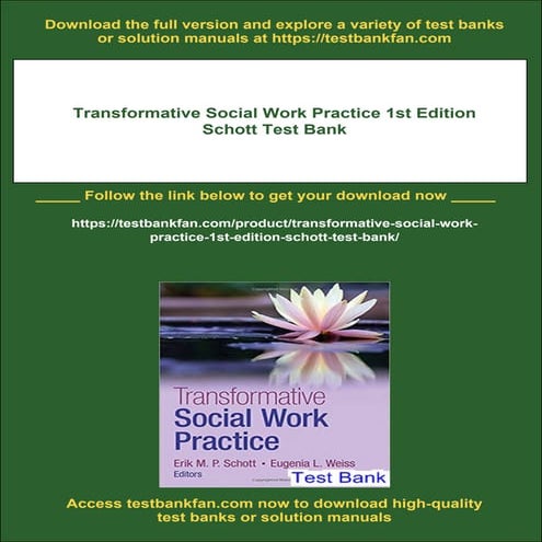 Transformative Social Work Practice 1st Edition Schott Test Bank | PDF