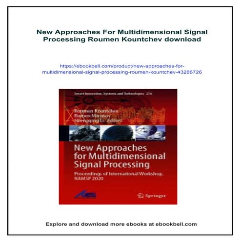 New Approaches For Multidimensional Signal Processing Roumen Kountchev | PDF
