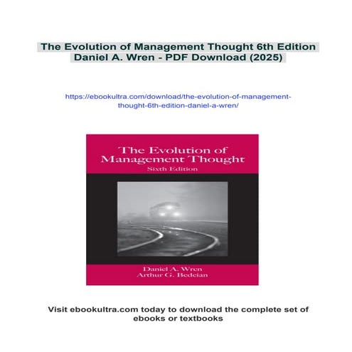 The Evolution of Management Thought 6th Edition Daniel A. Wren | PDF