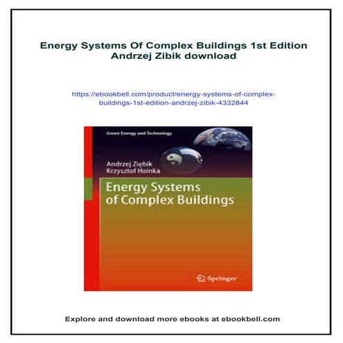 Energy Systems Of Complex Buildings 1st Edition Andrzej Zibik | PDF