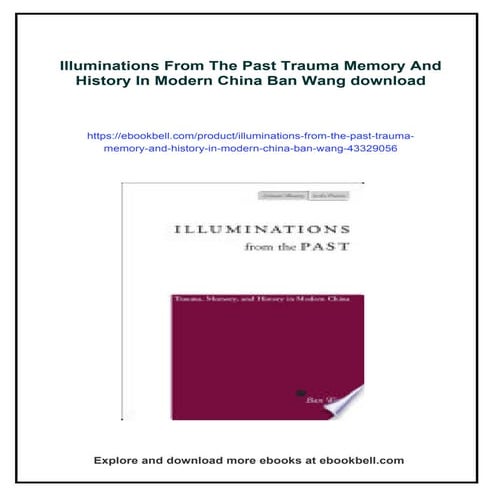 Illuminations From The Past Trauma Memory And History In Modern China ...
