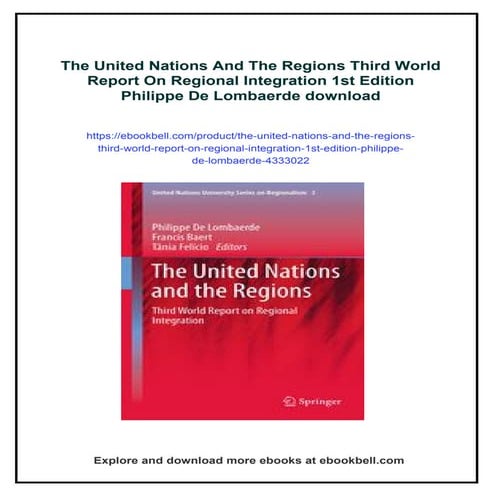 The United Nations And The Regions Third World Report On Regional Integration 1st Edition ...