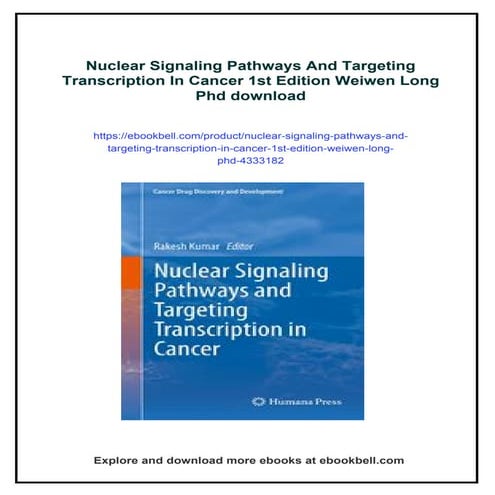 Nuclear Signaling Pathways And Targeting Transcription In Cancer 1st ...