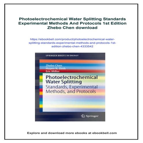 Photoelectrochemical Water Splitting Standards Experimental Methods And ...
