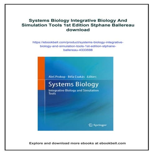 Systems Biology Integrative Biology And Simulation Tools 1st Edition ...