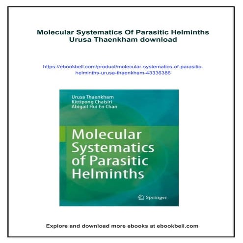 Molecular Systematics Of Parasitic Helminths Urusa Thaenkham | PDF