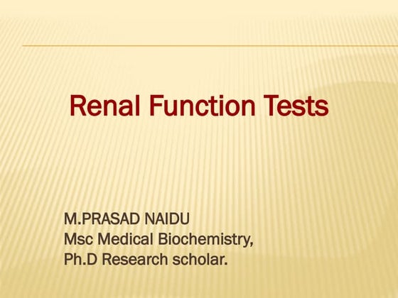 Renal function tests | PPT
