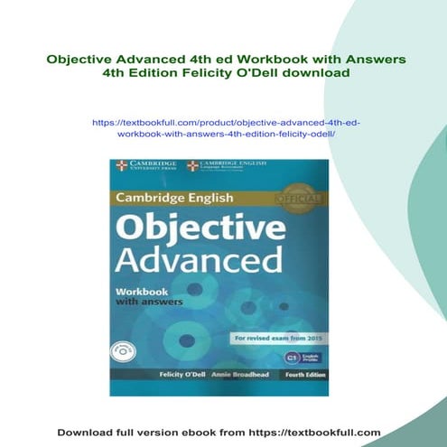 Objective Advanced 4th ed Workbook with Answers 4th Edition Felicity O ...