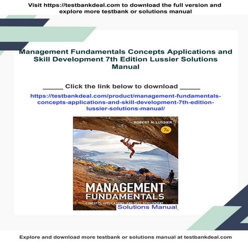 Management Fundamentals Concepts Applications and Skill Development 7th Edition Lussier ...