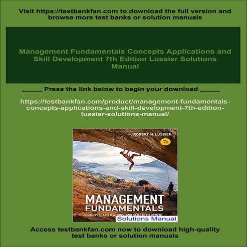 Management Fundamentals Concepts Applications and Skill Development 7th Edition Lussier ...